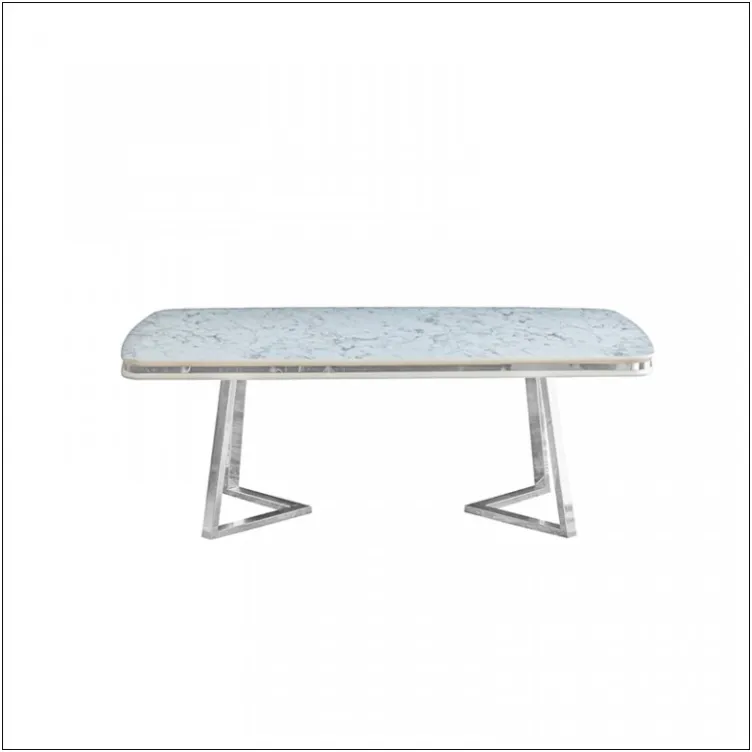 Klub sto Berlin MDF Beli mermer/Hrom noge 800-503