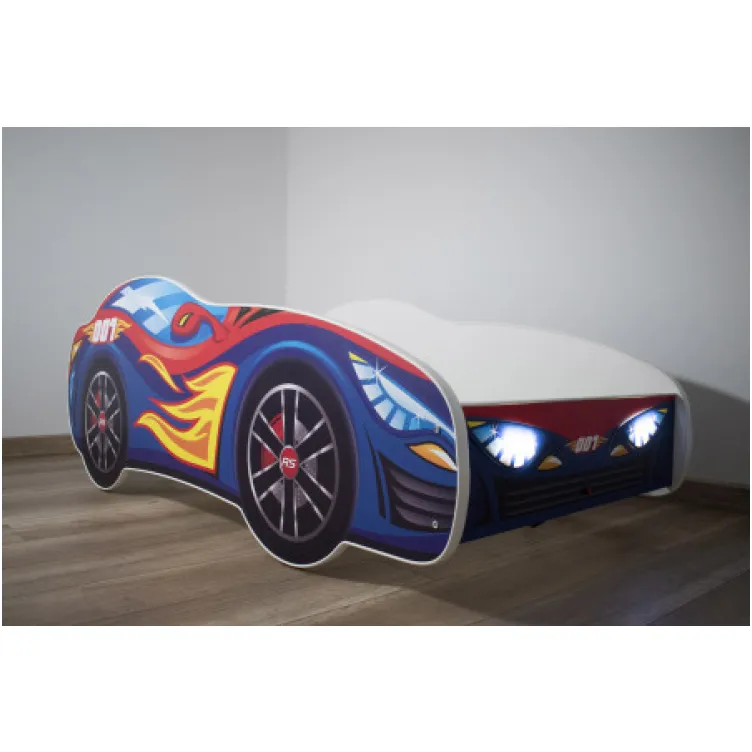Dečiji krevet 160x80cm (Trkacki auto) RED BLUE CAR - LED