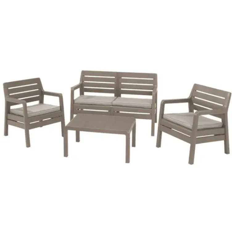 Set delano sto/dve stolice/sofa cappuccino/sand