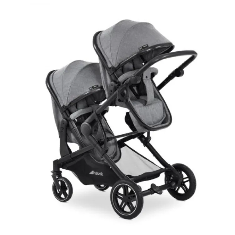 Hauck kolica za blizance atlantic twin, grey
