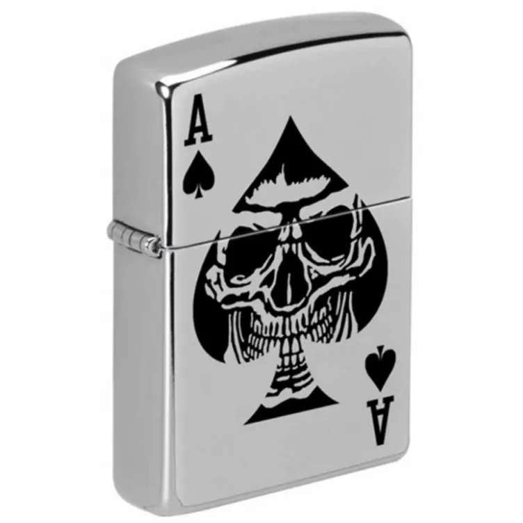 Upaljač Zippo Satin Chrome Ace of Spades