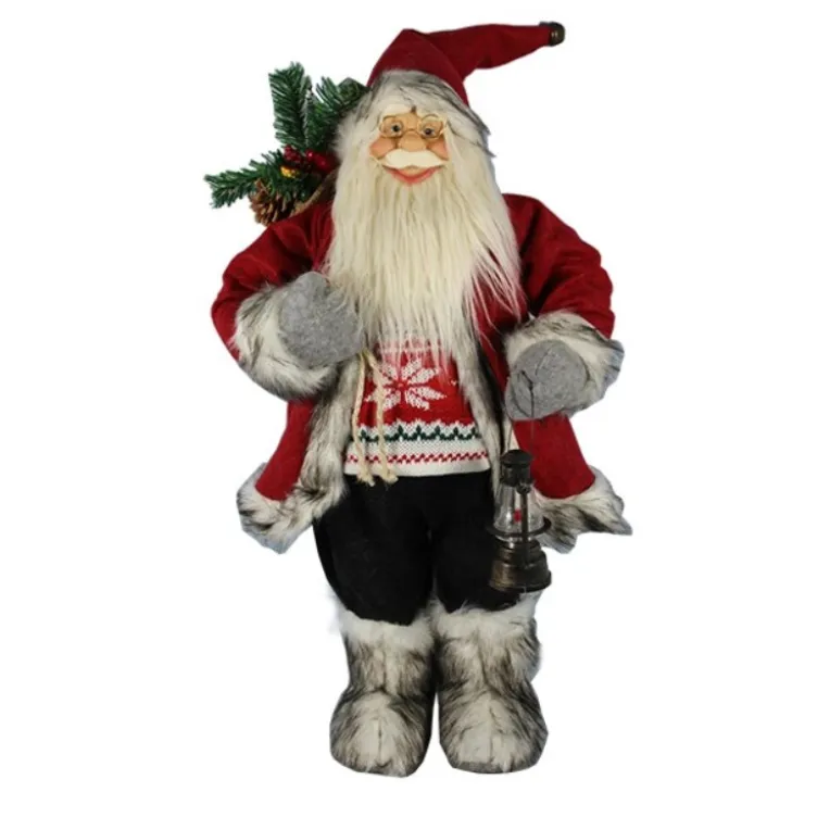 Deda Mraz sa jelkom i zvončićima Deco Santa 90 cm
