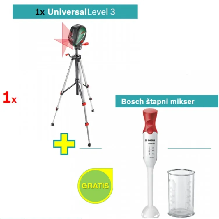Samonivelišući laser za linije Bosch PLL 360 set + poklon mikser