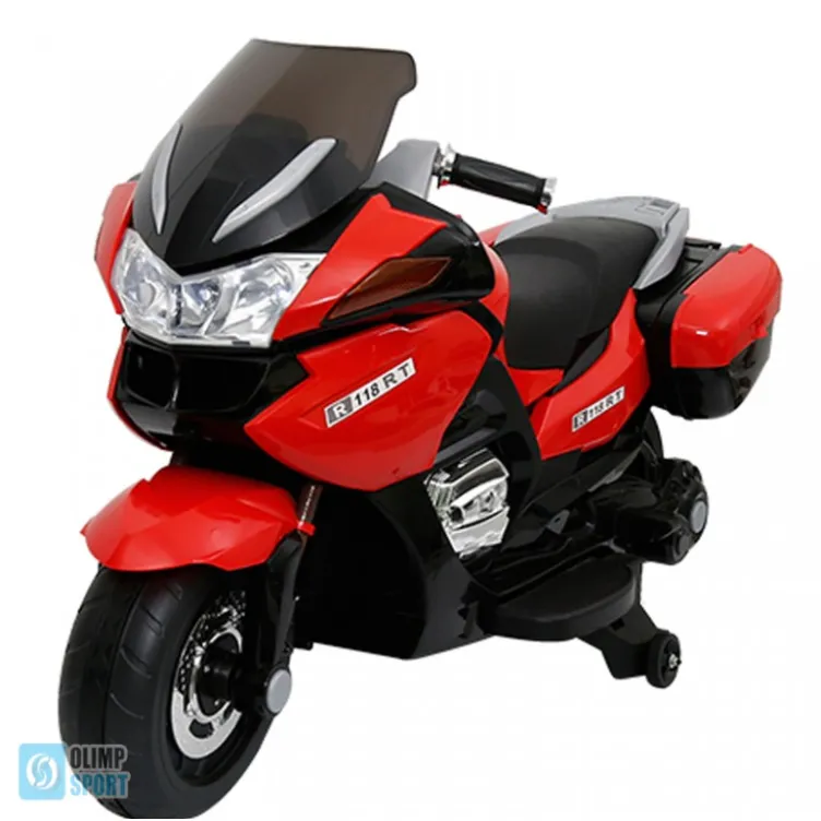 Motor R118 Na akumulator Veliki 12V sa kožnim sedištem i mekim gumama crveni