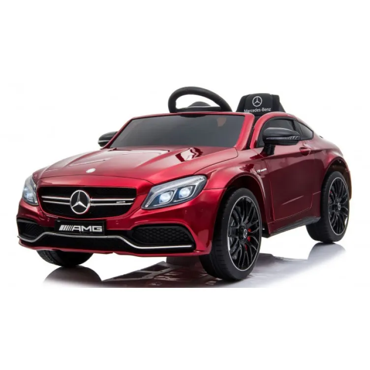 Auto na akumulator Mercedes AMG GT-R model 265-1 sa kožnim sedištem i mekim gumama Metalik Crveni