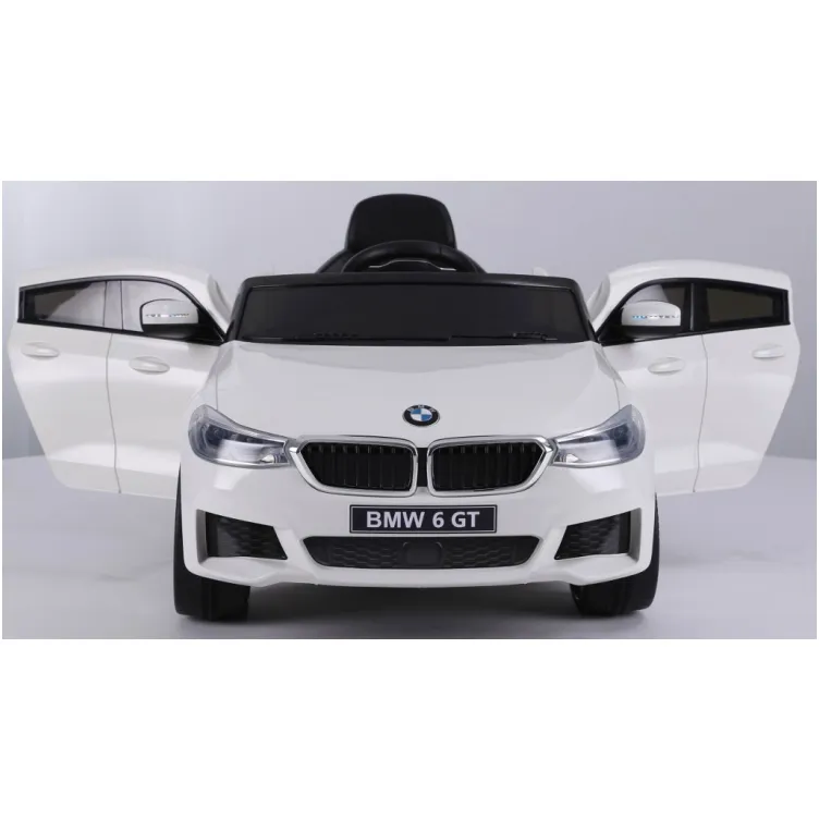 Dečiji auto na akumulator BMW 6 GT LICENCIRANI sa kožnim sedištem i mekim gumama beli
