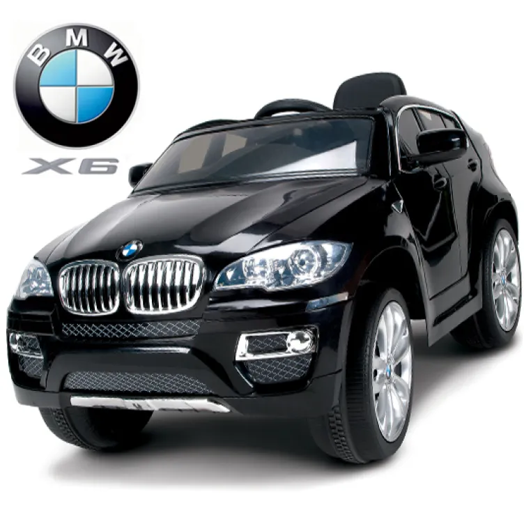 Automobil na akumulator BMW X6 crni Licencirani sa kožnim sedištima