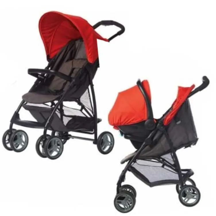 Dečija kolica+auto sedište Graco duo sistem Literider black/red