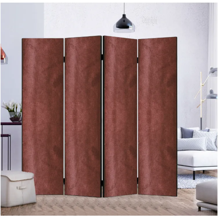 Paravan Amsterdam pliš 5 krila 325x175cm crvena