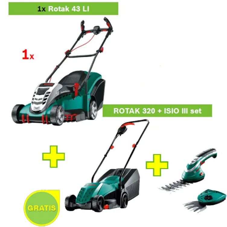Aku kosilica Bosch Rotak 43 Li 06008A4500 + ROTAK 320 + ISIO III set