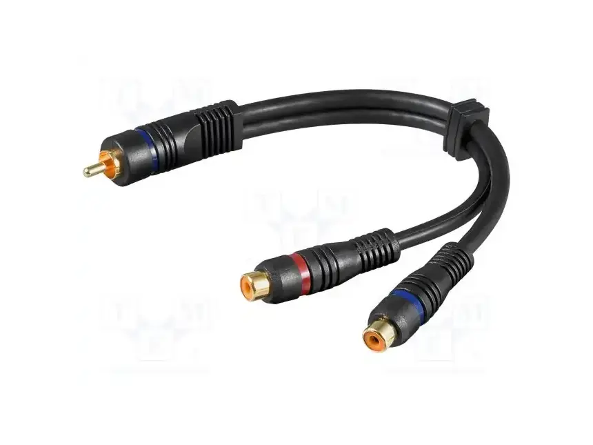 Stereo kabl muški na 2RCA ženska 0.2m BK002