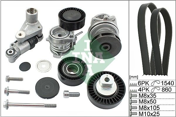 Pumpa za vodu + garnitura klinastog rebrastog kaiša Schaeffler INA 529 0053 30