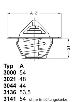Termostat, rashladna tečnost BorgWarner (Wahler) 3136.88D50