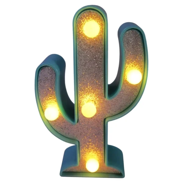 Luar, LED lampa, šljokice, kaktus
