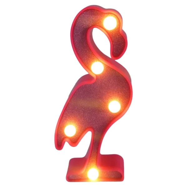 Luar, LED lampa, šljokice, flamingo