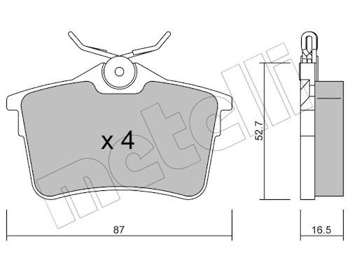 Komplet pločica, disk-kočnica METELLI 22-0816-0
