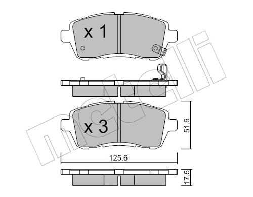 Komplet pločica, disk-kočnica METELLI 22-0793-0