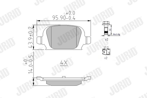 Komplet pločica, disk-kočnica JURID 573009J