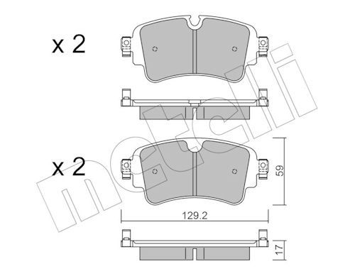 Komplet pločica, disk-kočnica METELLI 22-1129-0