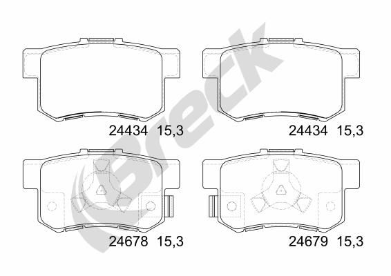 Komplet pločica, disk-kočnica BRECK 24434 00 704 00