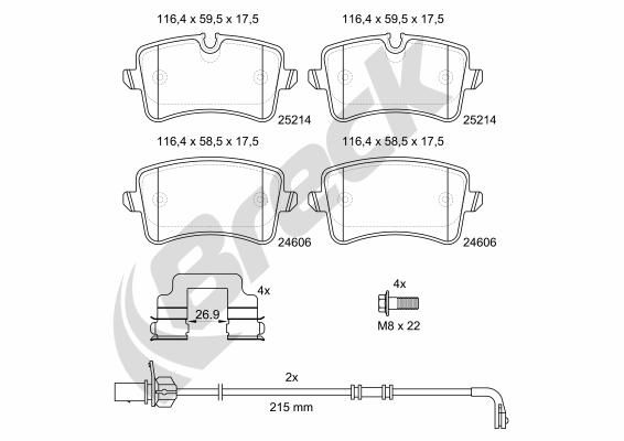Komplet pločica, disk-kočnica BRECK 25214 00 554 10