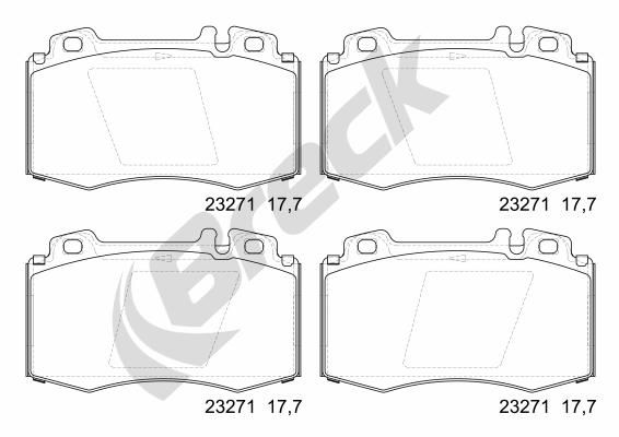 Komplet pločica, disk-kočnica BRECK 23271 00 552 20