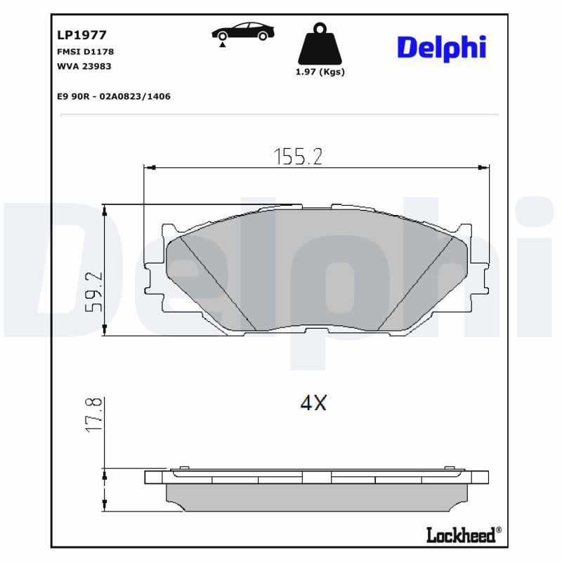 Komplet pločica, disk-kočnica DELPHI LP1977