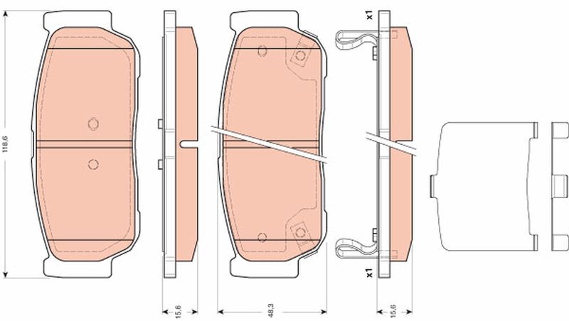 Komplet pločica, disk-kočnica TRW GDB3417