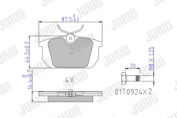 Komplet pločica, disk-kočnica JURID 571409J