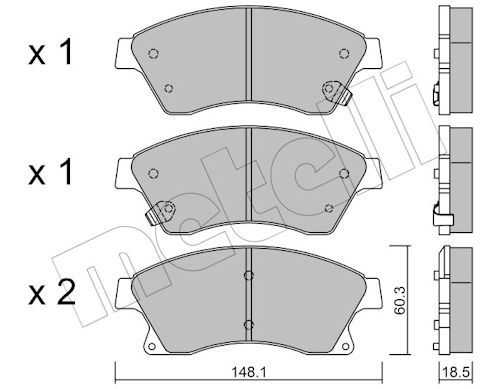 Komplet pločica, disk-kočnica METELLI 22-0838-0