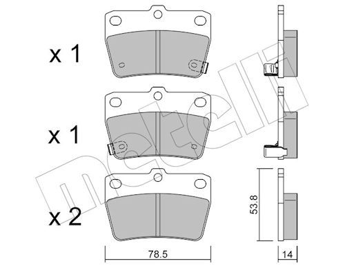 Komplet pločica, disk-kočnica METELLI 22-0431-0