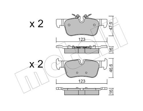 Komplet pločica, disk-kočnica METELLI 22-1038-0