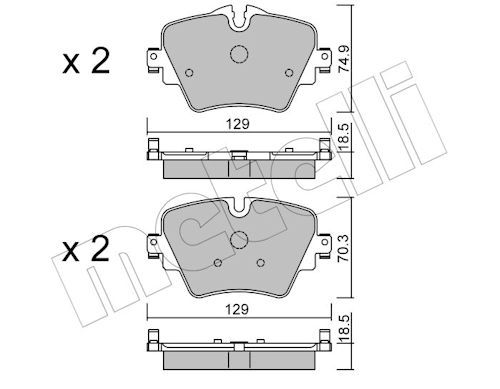 Komplet pločica, disk-kočnica METELLI 22-1037-0
