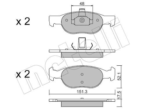 Komplet pločica, disk-kočnica METELLI 22-0079-2