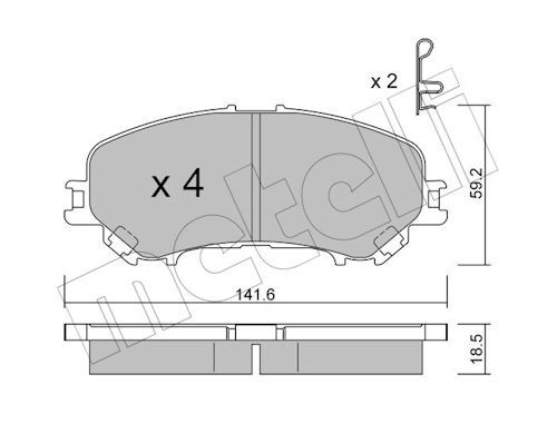 Komplet pločica, disk-kočnica METELLI 22-1010-0