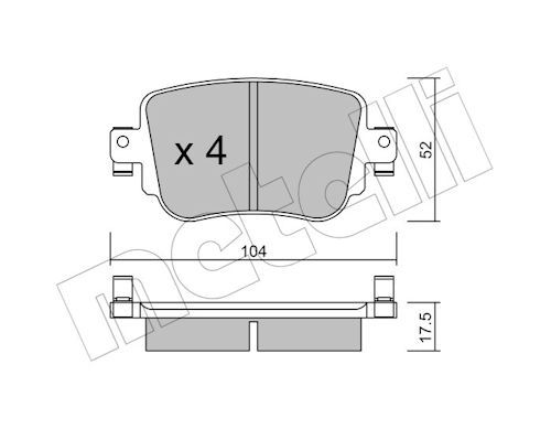 Komplet pločica, disk-kočnica METELLI 22-0980-0