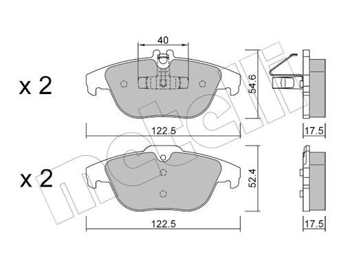Komplet pločica, disk-kočnica METELLI 22-0666-2