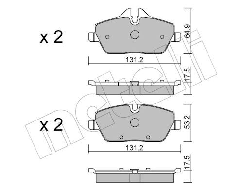 Komplet pločica, disk-kočnica METELLI 22-0664-0