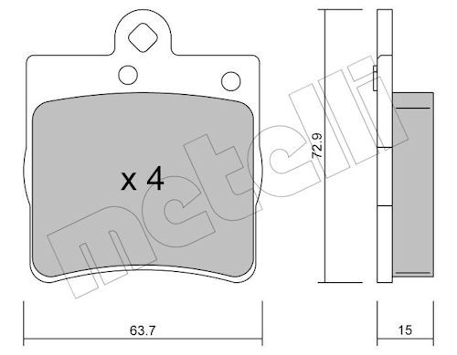 Komplet pločica, disk-kočnica METELLI 22-0343-0