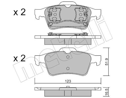 Komplet pločica, disk-kočnica METELLI 22-0337-0