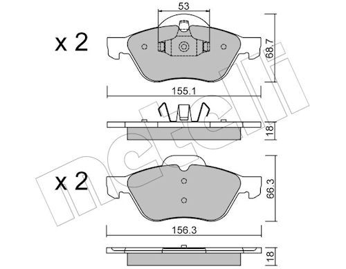 Komplet pločica, disk-kočnica METELLI 22-0335-0