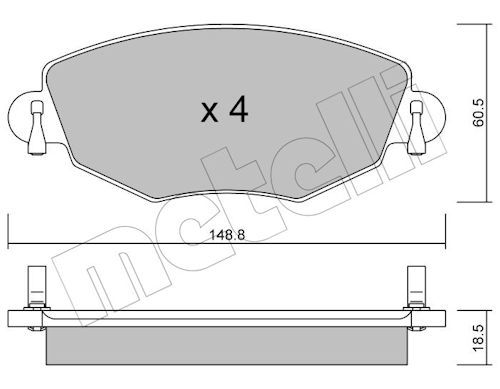Komplet pločica, disk-kočnica METELLI 22-0318-0