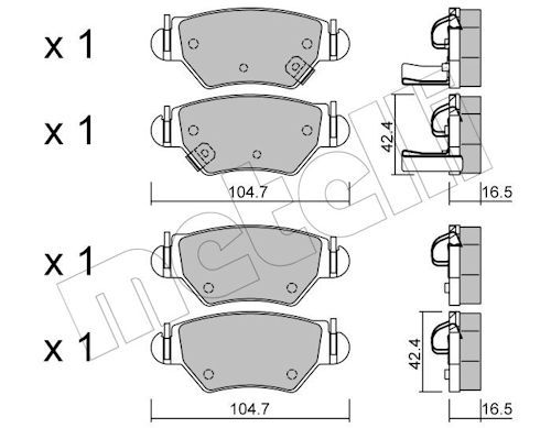 Komplet pločica, disk-kočnica METELLI 22-0259-0