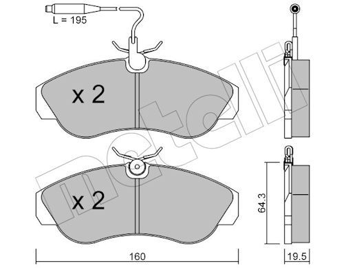 Komplet pločica, disk-kočnica METELLI 22-0155-0