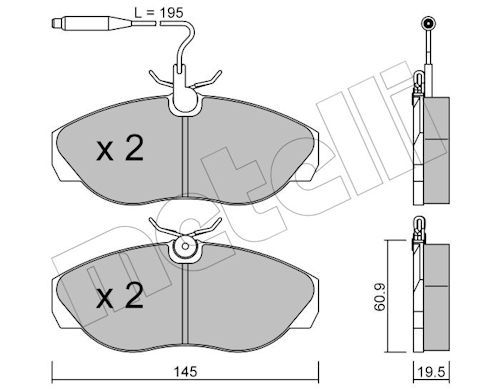 Komplet pločica, disk-kočnica METELLI 22-0154-0