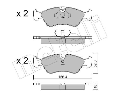 Komplet pločica, disk-kočnica METELLI 22-0117-0