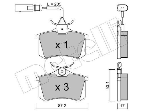 Komplet pločica, disk-kočnica METELLI 22-0100-3