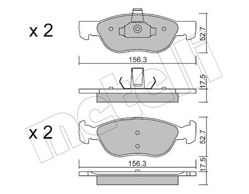 Komplet pločica, disk-kočnica METELLI 22-0082-2