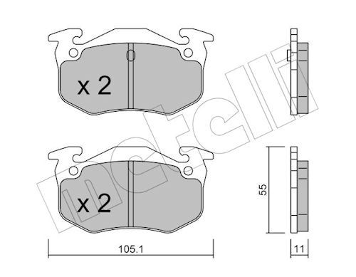 Komplet pločica, disk-kočnica METELLI 22-0038-0