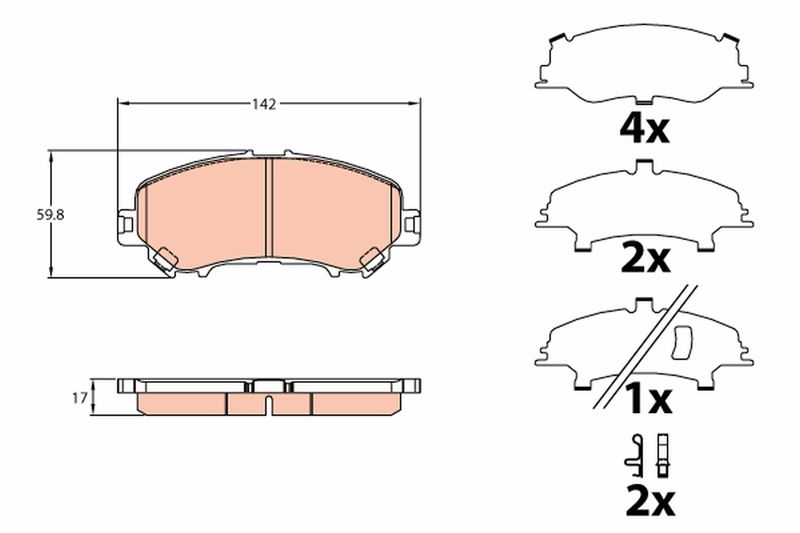Komplet pločica, disk-kočnica TRW GDB3648